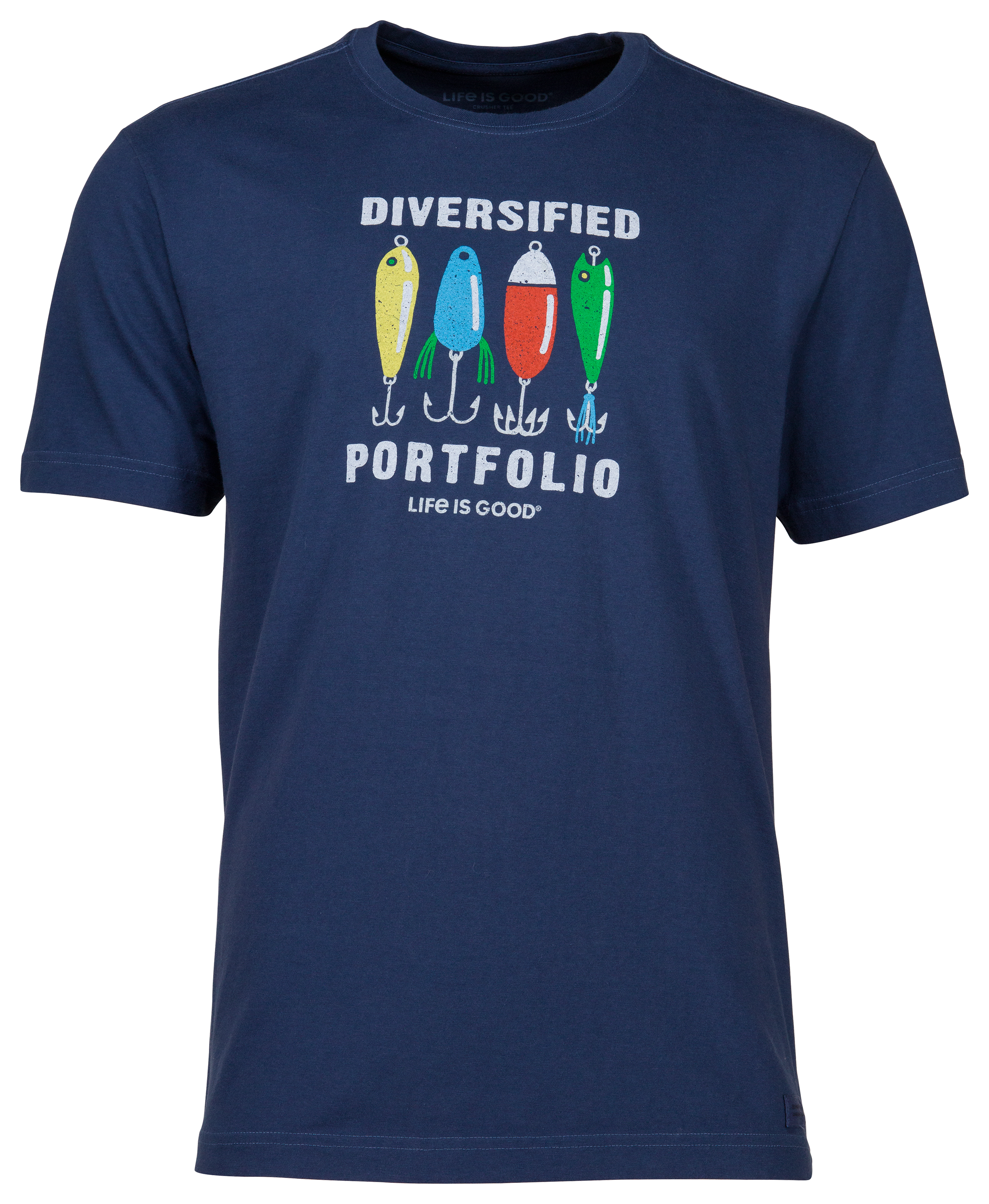 Life is Good Diversified Portfolio Fishing Crusher Short-Sleeve T-Shirt ...